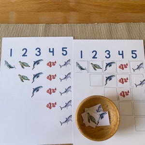 Ocean Toddler Puzzle Number Chart 1-5. Montessori Math Printable. - Etsy