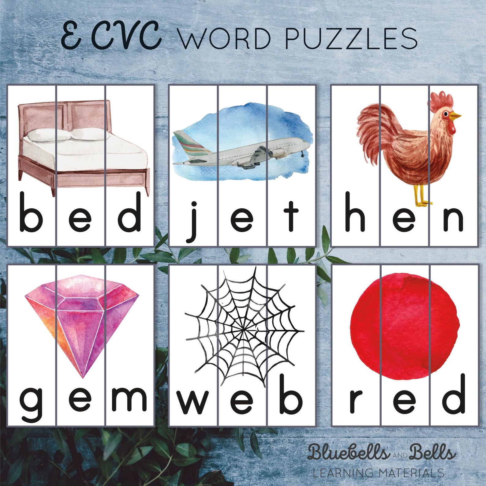 Phonics Preschool Printable CVC Word Puzzles. Montessori Toddler ...