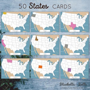 United States Montessori Maps and Cards. - Etsy