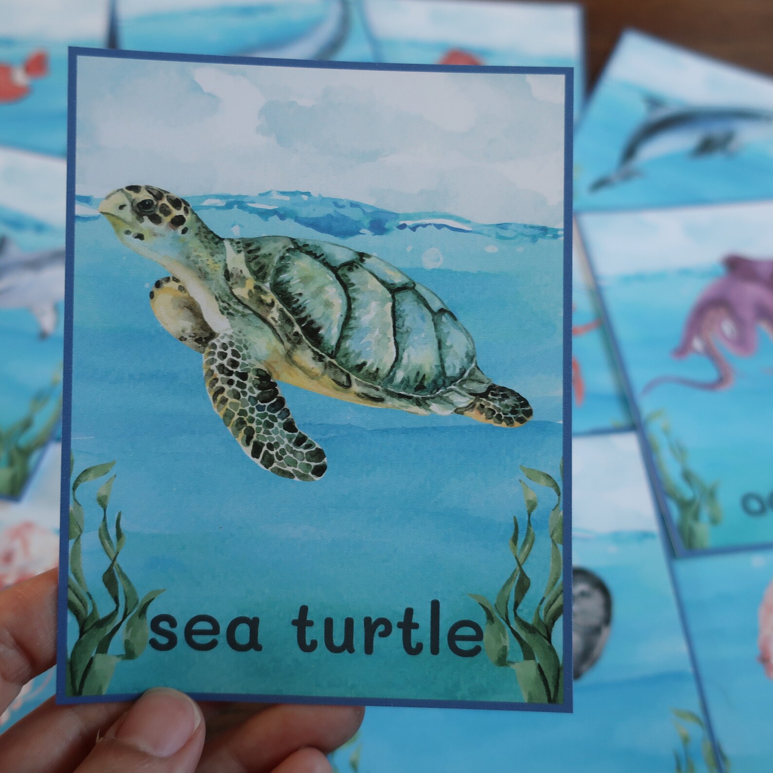 Printable Ocean Animals Flashcards for Toddlers and - Etsy