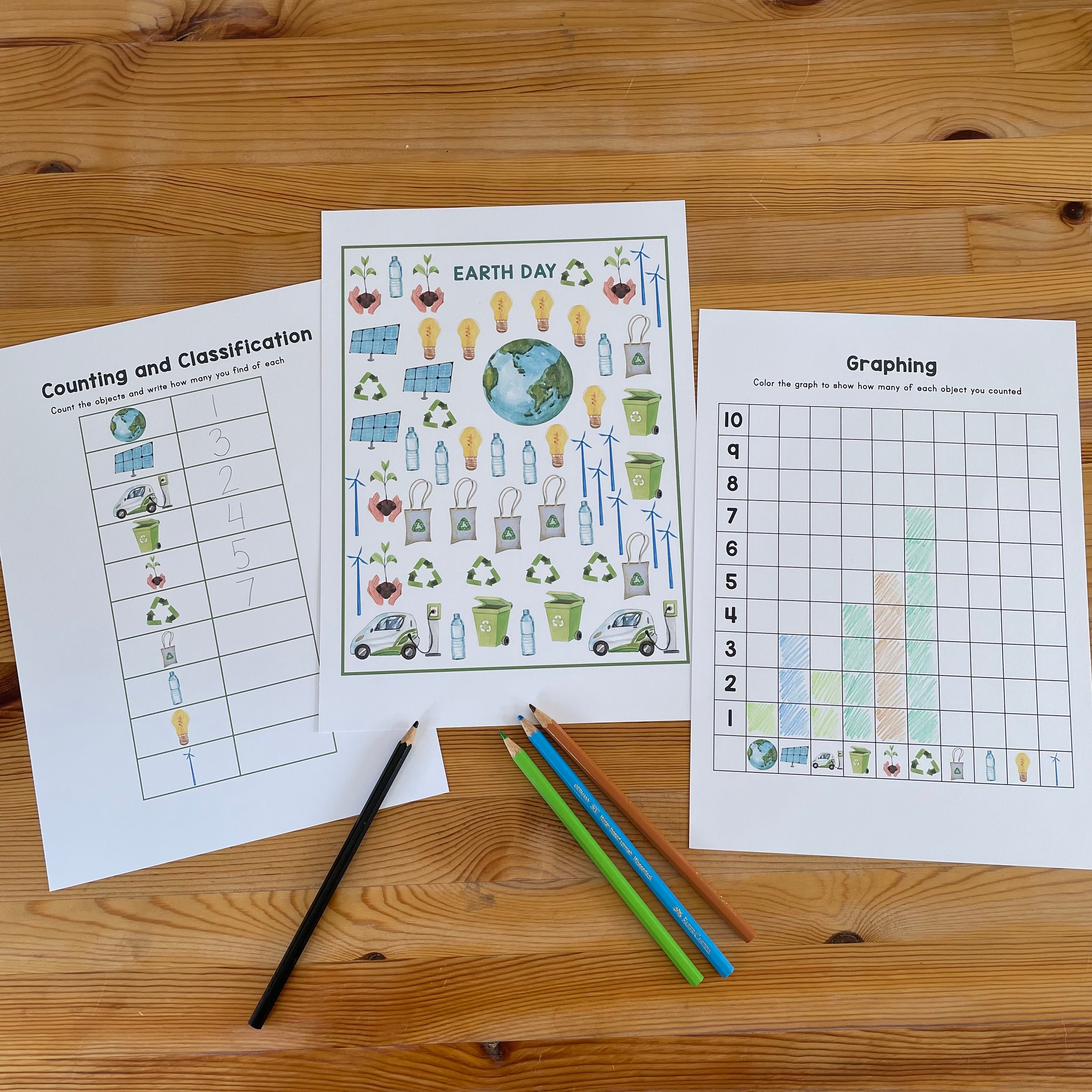 Earth Day Printable Graphing Activity. I Spy Preschool and Kindergarten ...