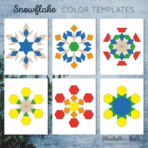 Snowflake Pattern Blocks Templates. Winter Preschool and Kindergarten ...