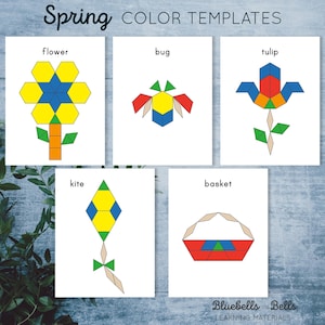 Spring Pattern Blocks Templates. Spring Printable Preschool and ...