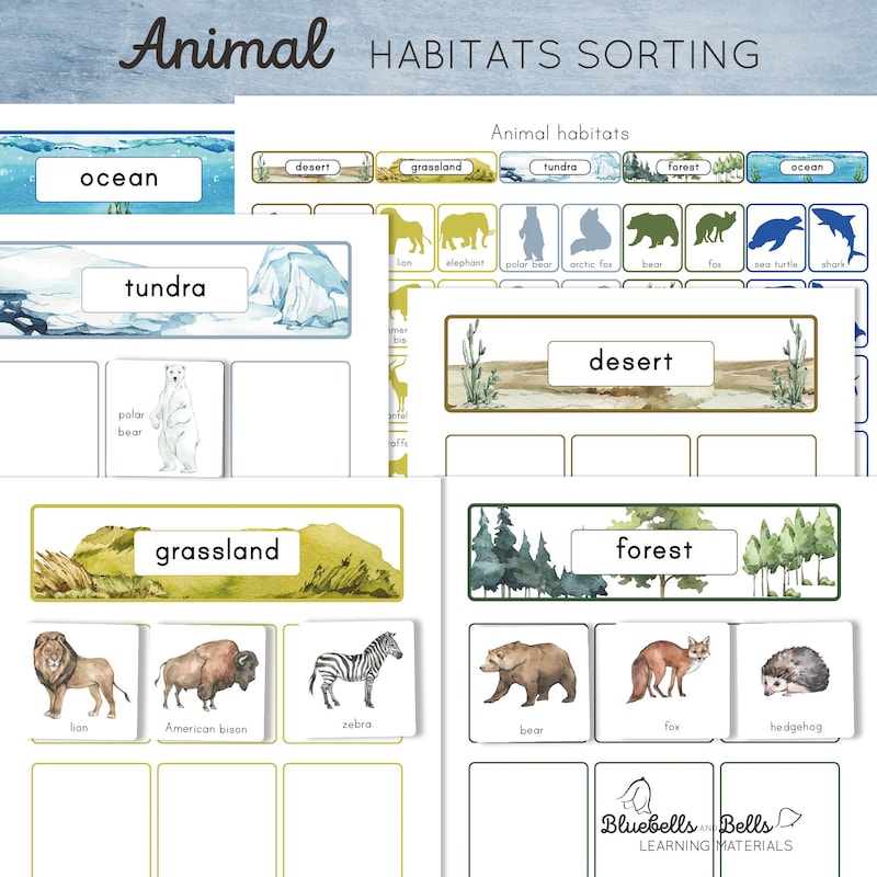 Animal Habitat Posters - Etsy