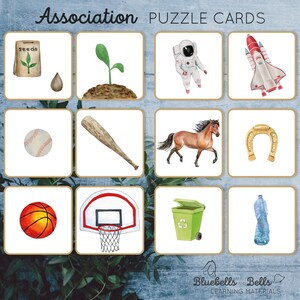 Preschool Printable Puzzle Association. What Goes Together Toddler ...