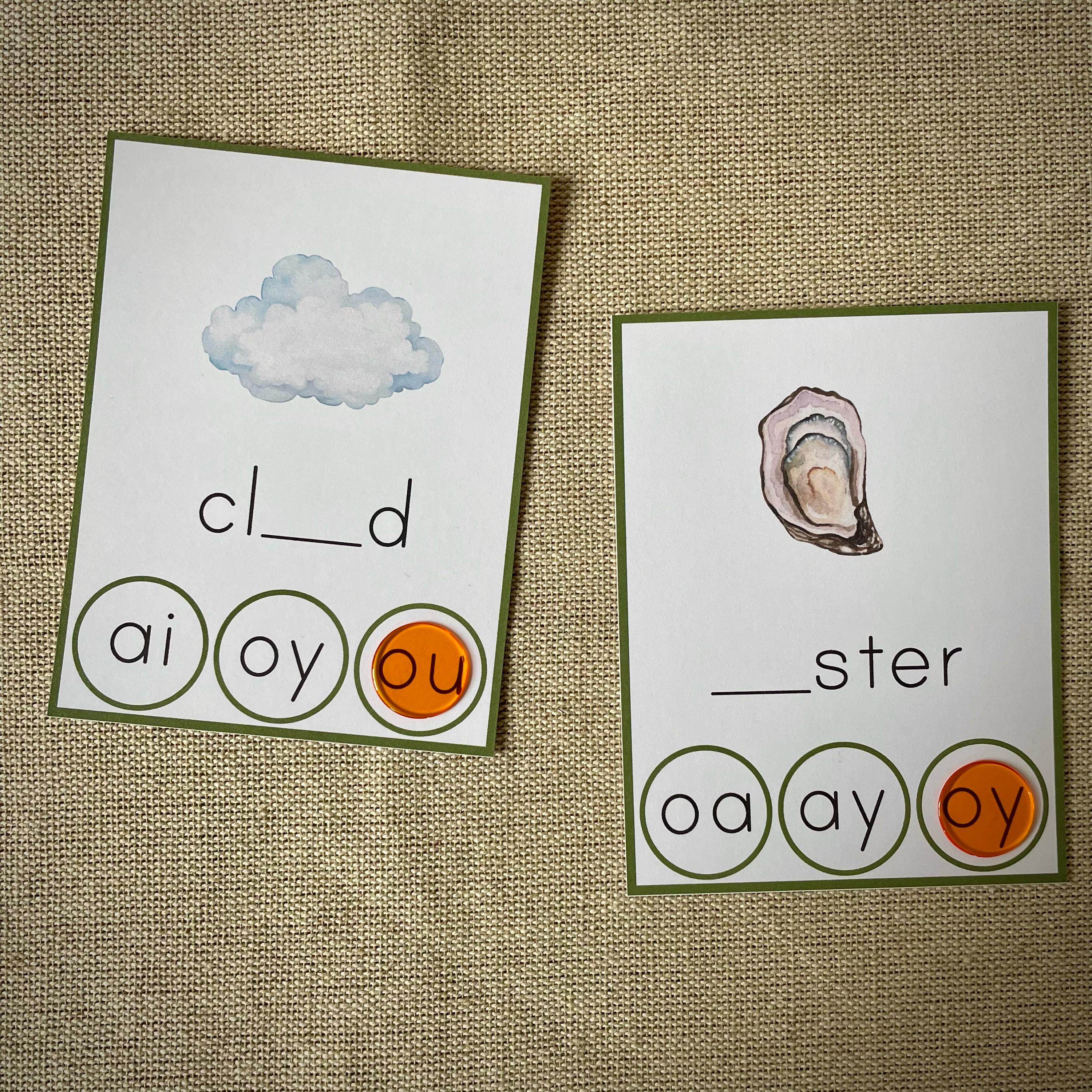 Vowel Digraph Clip Cards - Etsy
