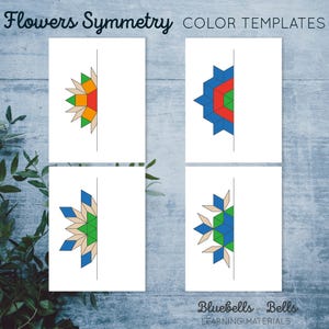 Pattern Blocks Templates Flower Symmetry. Kindergarten and Preschool ...