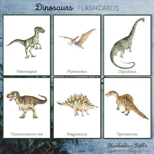 Dinosaur Cards and Poster. Toddler Watercolor Printable. Preschool ...