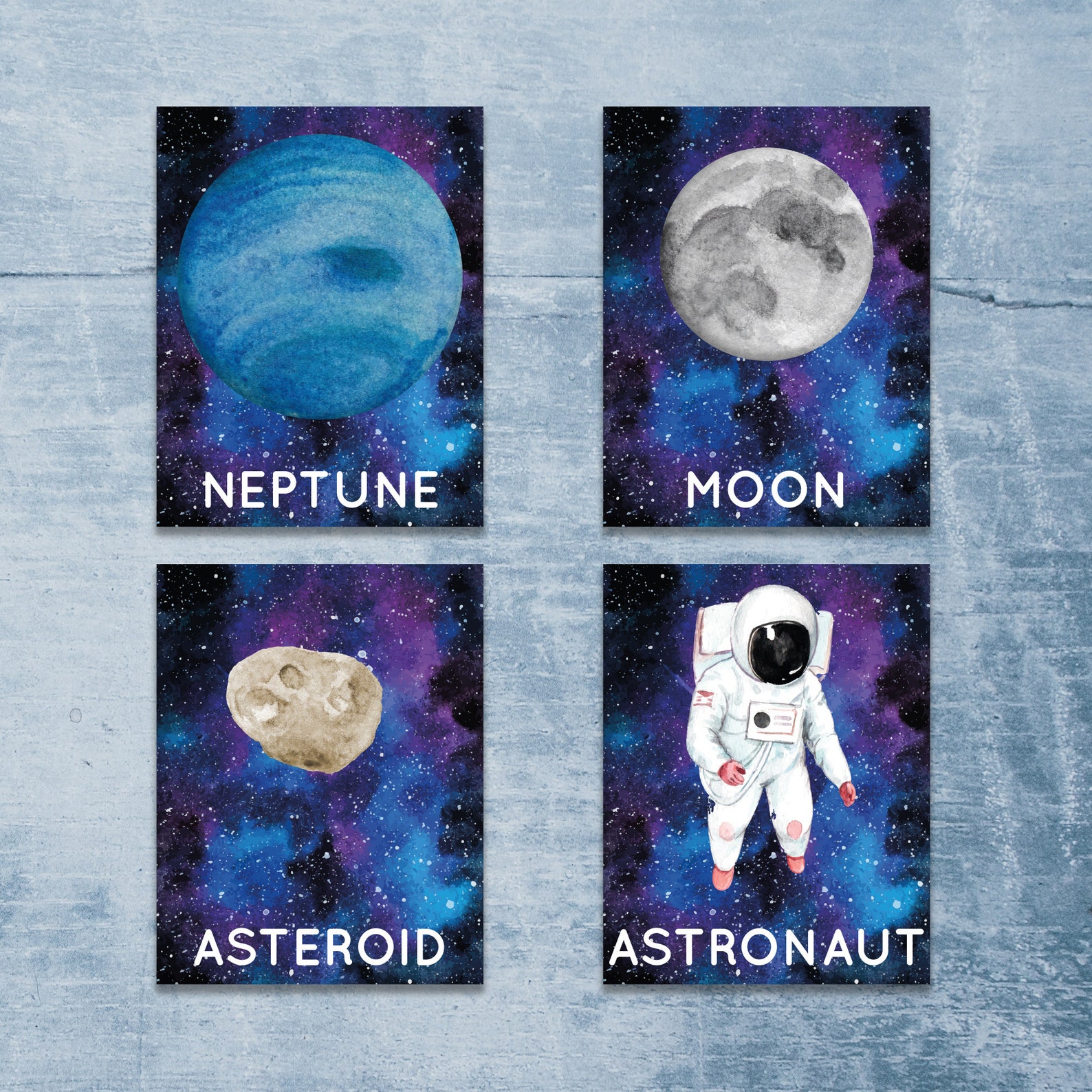 Solar System Printable Flashcards. Outer Space Cards Toddler. - Etsy