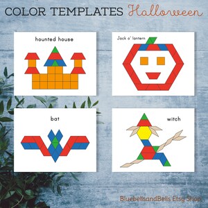 Halloween Pattern Blocks Templates. Preschool and Kindergarten - Etsy
