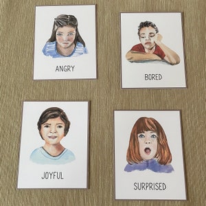 Feelings Cards Printable. Emotions Kids Flash Cards. - Etsy