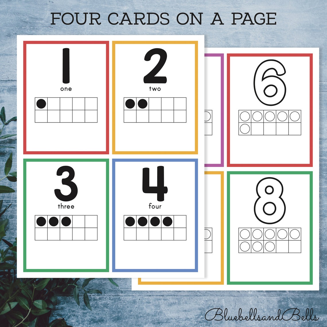 Ten Frames Flash Cards Playdough Mats Count and Clip Cards. - Etsy