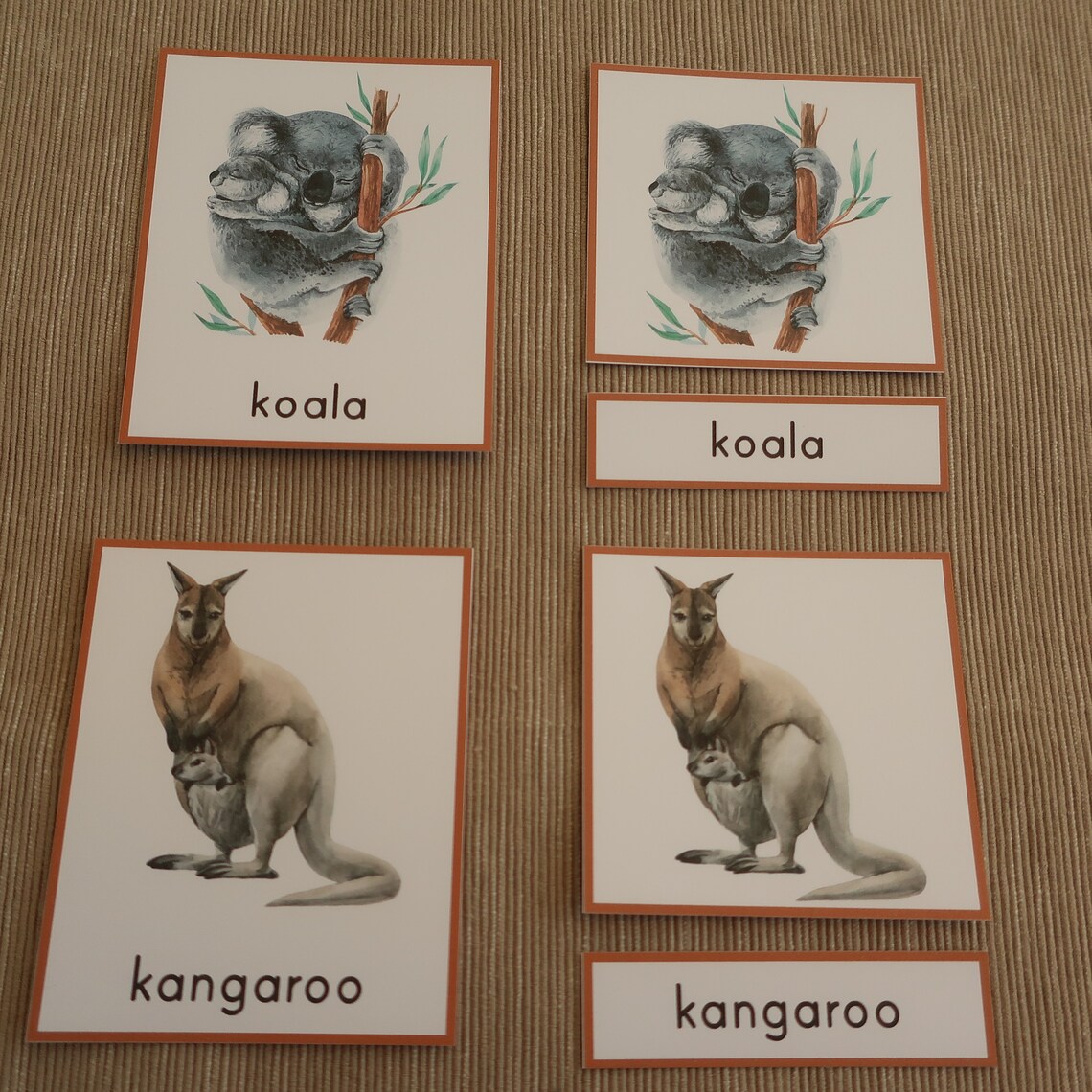 Australia Oceania Animals Montessori Printable 3 Part Cards. - Etsy
