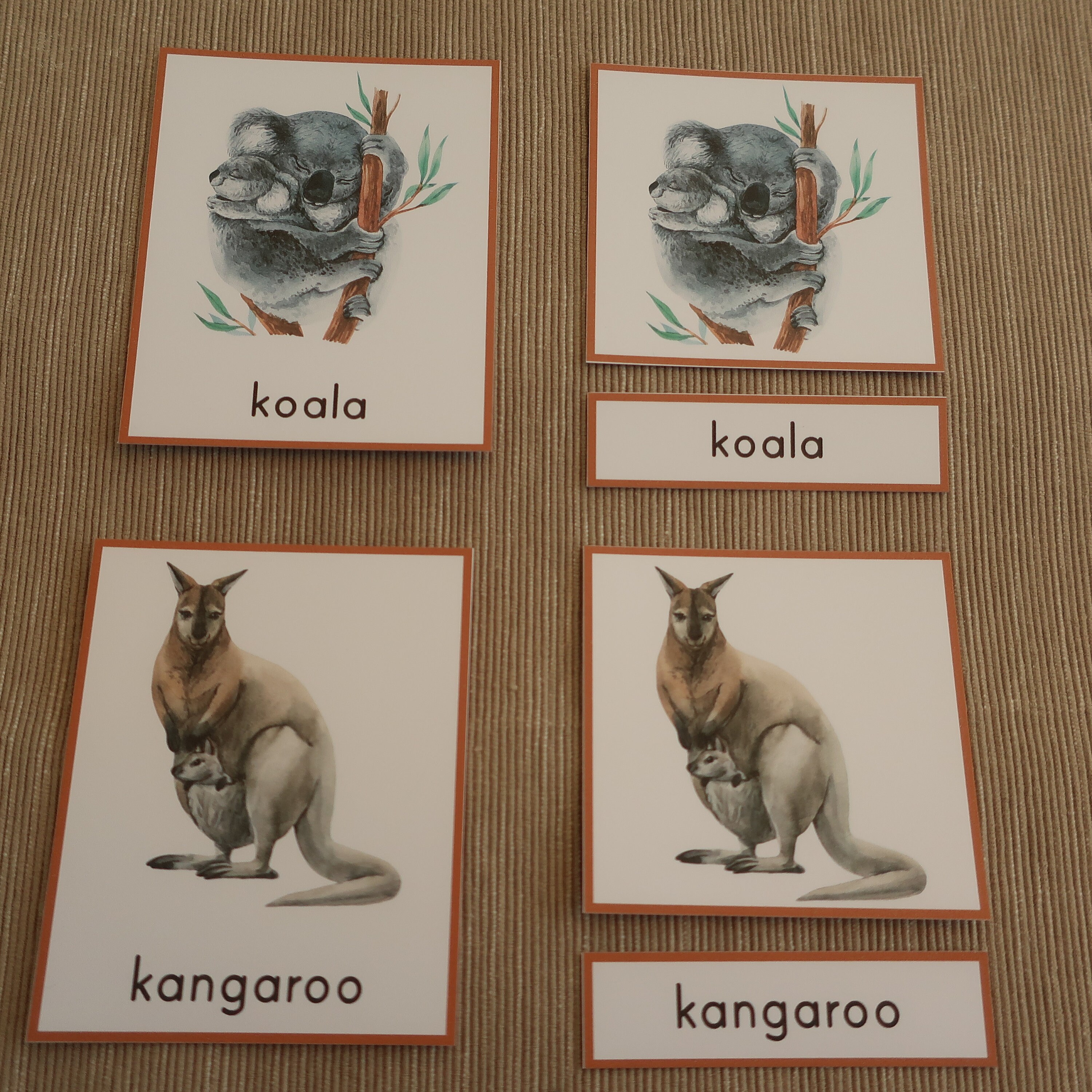 Australia Oceania Animals Montessori Printable 3 Part Cards. - Etsy