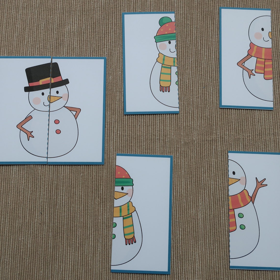 Snowman Printable Puzzles for Toddlers and Preschoolers. | Etsy