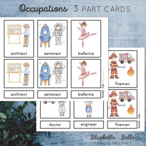 Occupations 3 Part Cards. Montessori Printable Professions Nomenclature ...