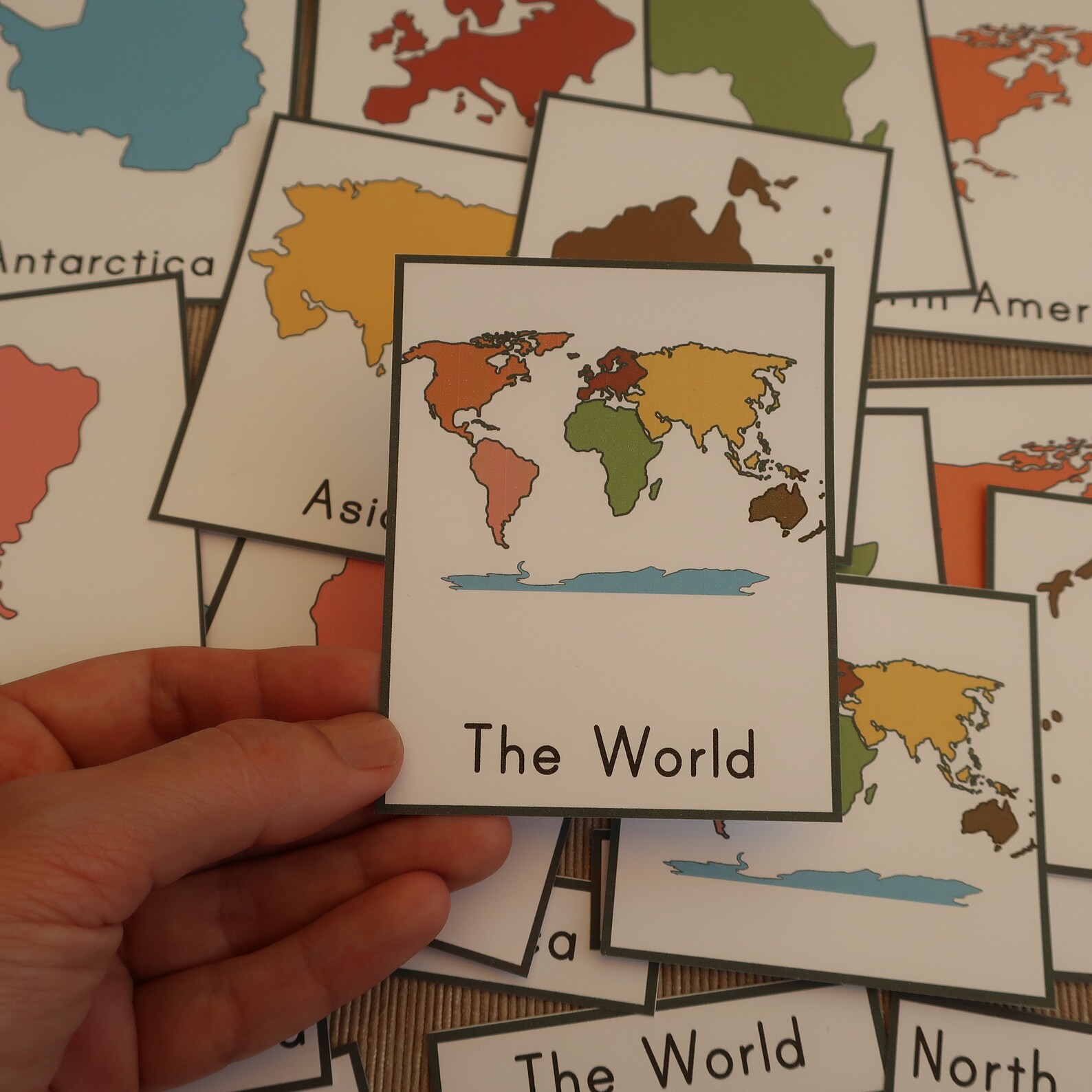 Continents Montessori Printable 3 Part Cards. - Etsy