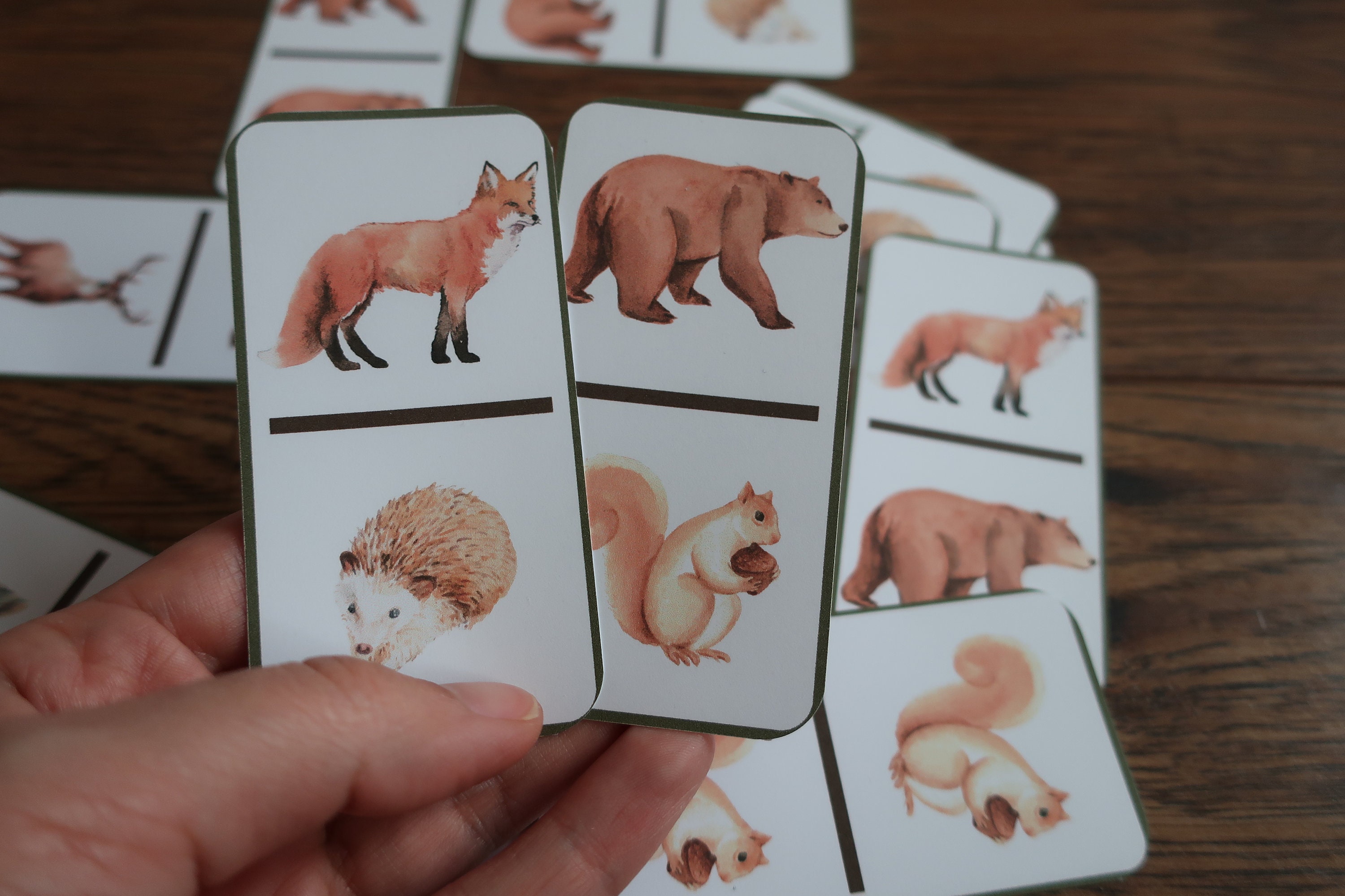 Woodland Animal Dominoes. Printable Preschool Game. - Etsy