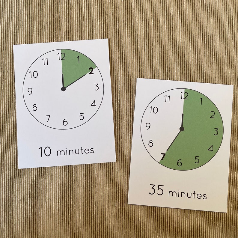 Telling Time Minutes Cards. - Etsy