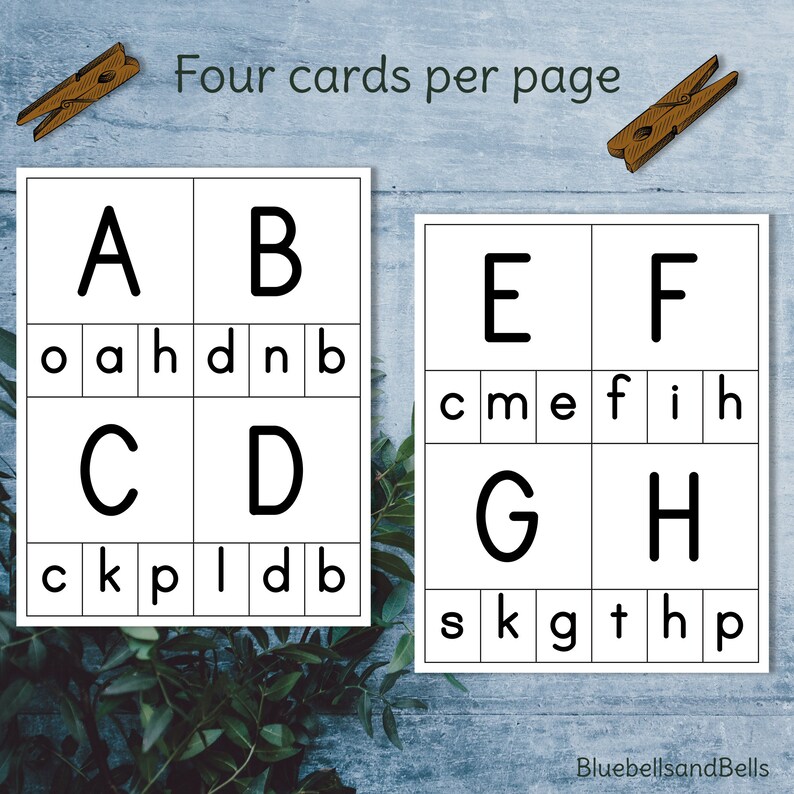 ABC Clip Cards. Letter Recognition. Letter Case Matching. | Etsy