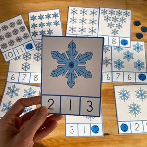 Snowflake Printable Count and Clip Cards. Winter Preschool Math ...
