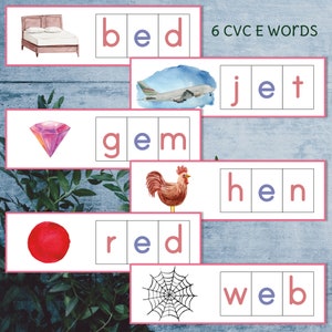 Montessori Printable Moveable Alphabet and CVC Word Matching Cards ...