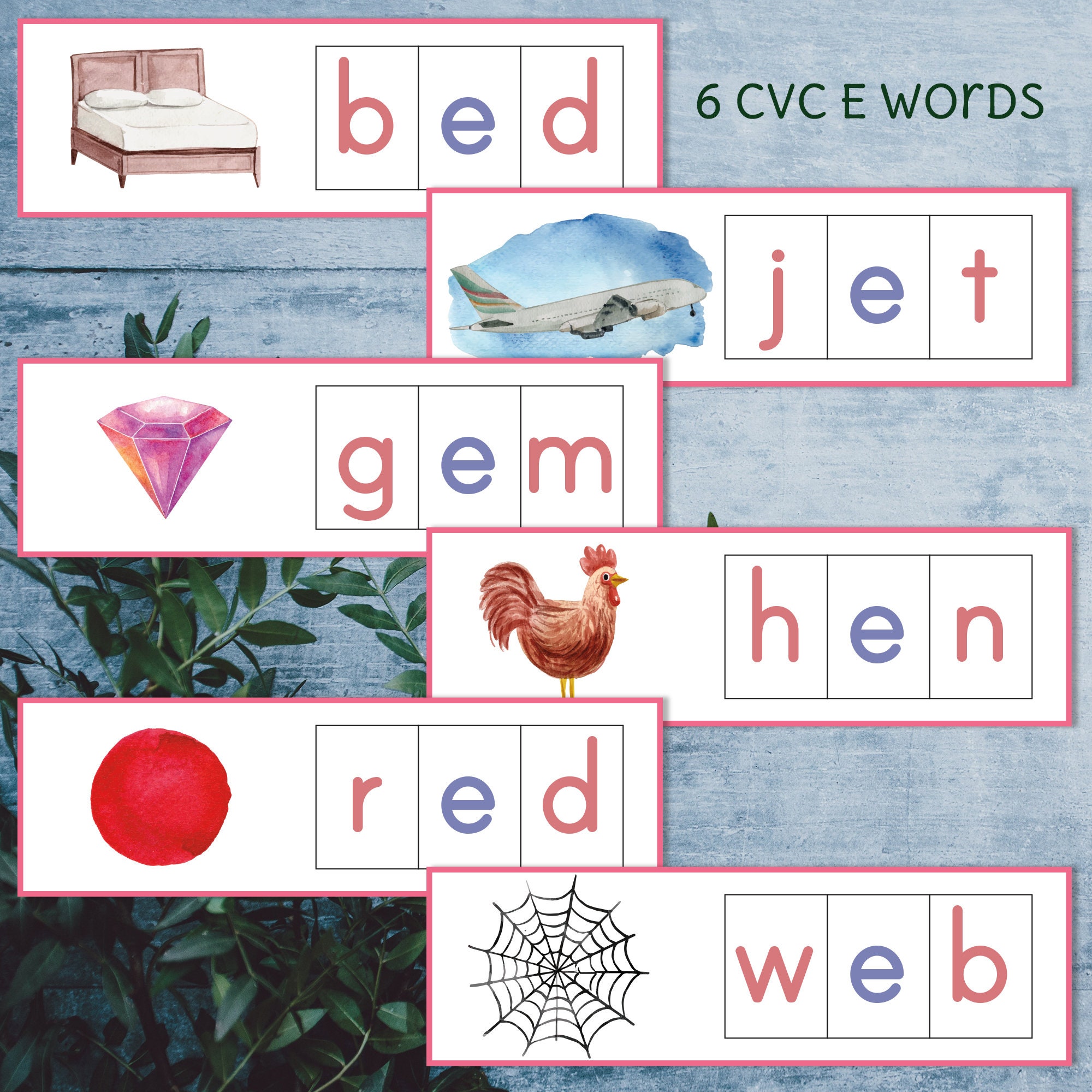 Montessori Printable Moveable Alphabet and CVC Word Matching - Etsy
