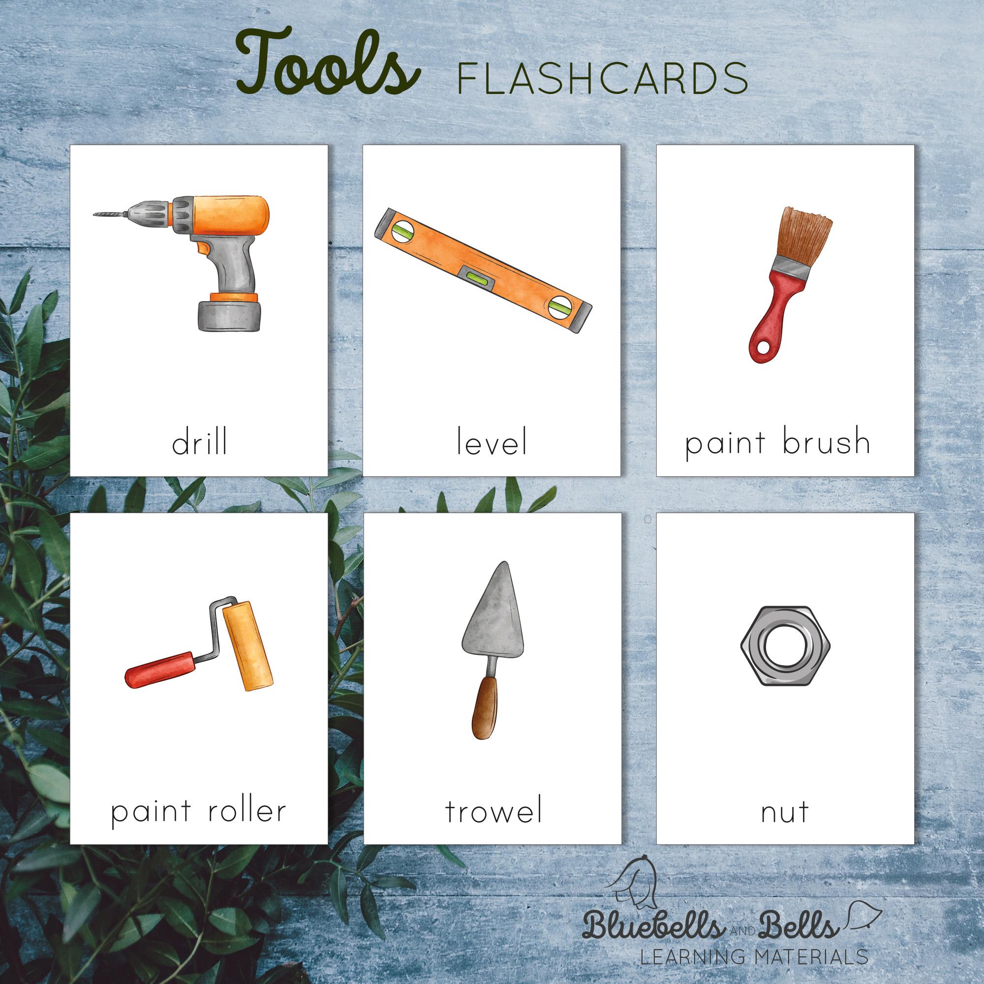 Tools Printable Flashcards. Toddler Montessori Printable. Preschool ...