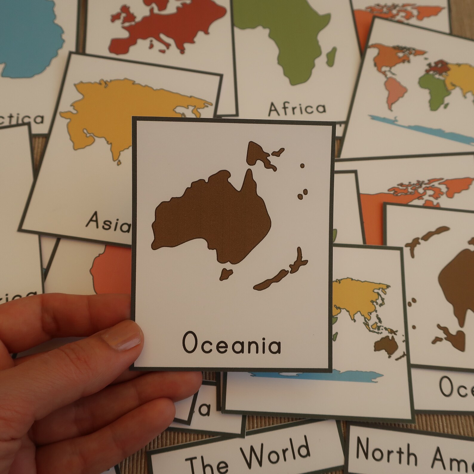 Continents Montessori Printable 3 Part Cards. - Etsy