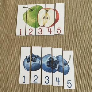 Montessori Toddler Printable Fruits Puzzle Number Sequence 1-5. - Etsy