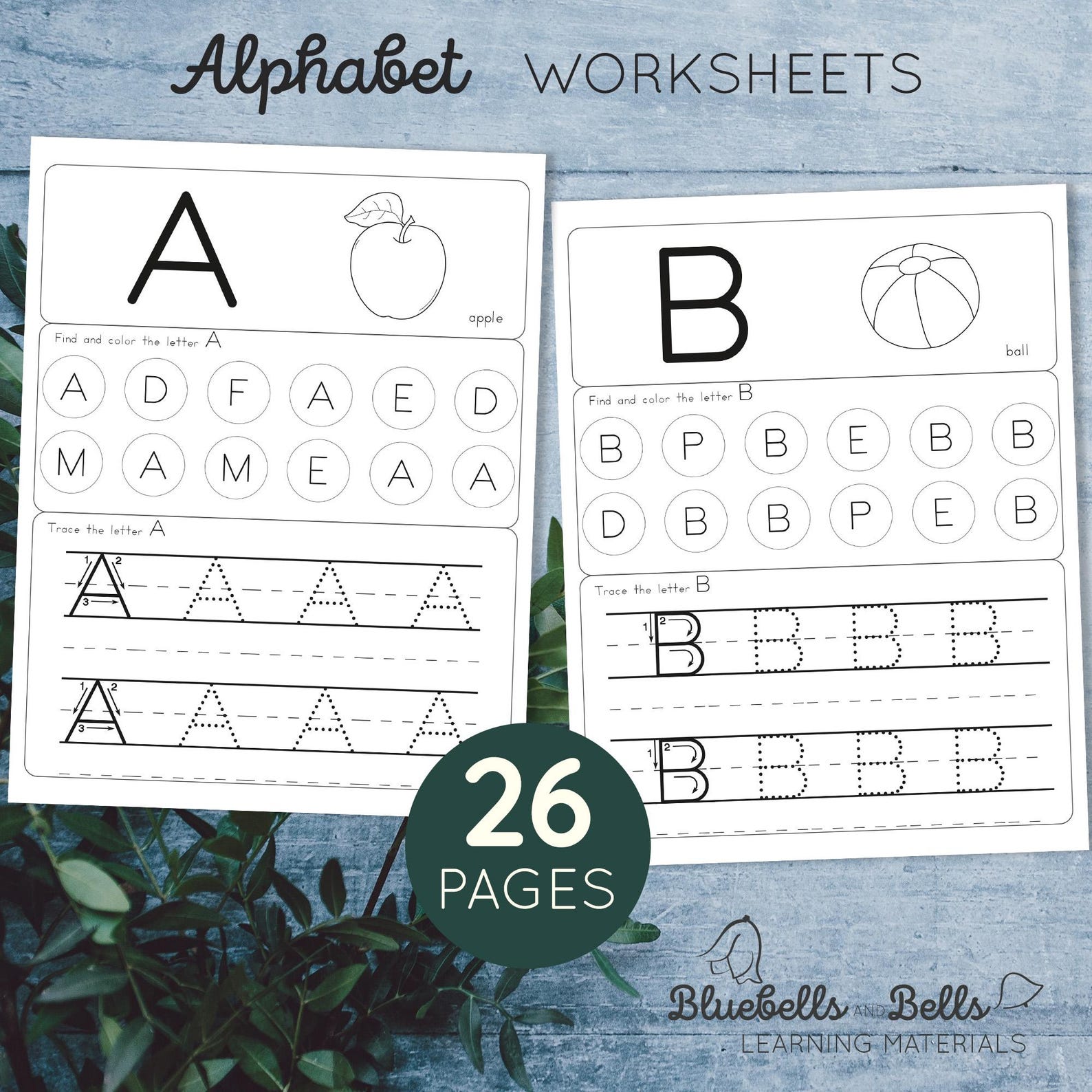 Alphabet Worksheets. Letter Tracing, Dab the Letter, Phonics Coloring ...