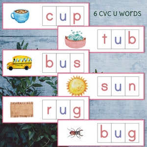 Montessori Printable Moveable Alphabet and CVC Word Matching Cards ...