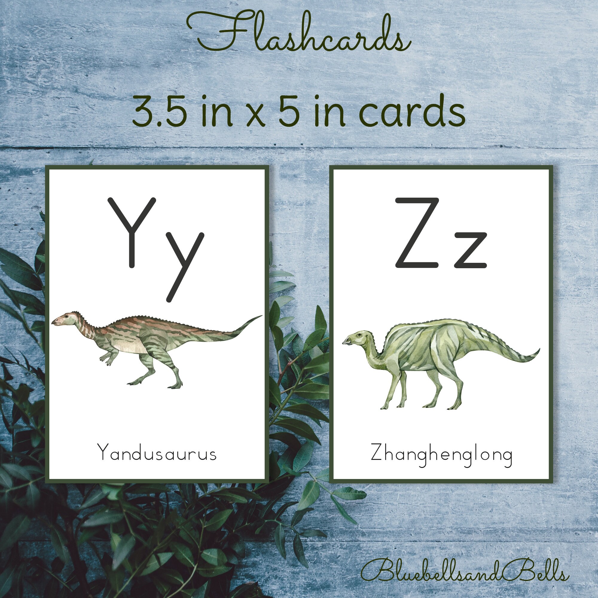 Dinosaur Alphabet Flashcards. Watercolor Letter Cards. Kids - Etsy ...