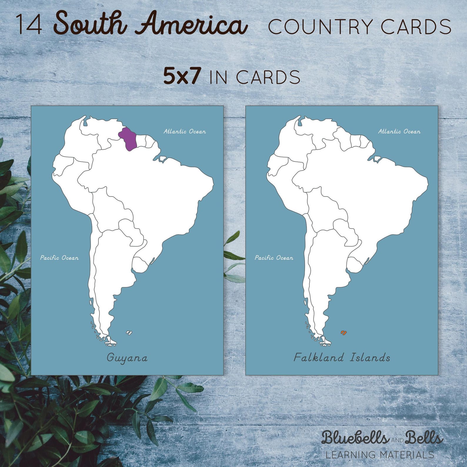 South America Montessori Maps and Country Cards. Continent Study ...
