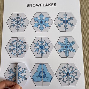 Montessori Preschool Winter Printable Snowflake Symmetry Activity ...