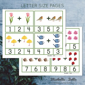 Montessori Spring Printable Addition Clip Cards. Preschool and ...