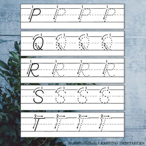 Uppercase Alphabet Tracing D'nealian Font. Letter Formation Preschool ...