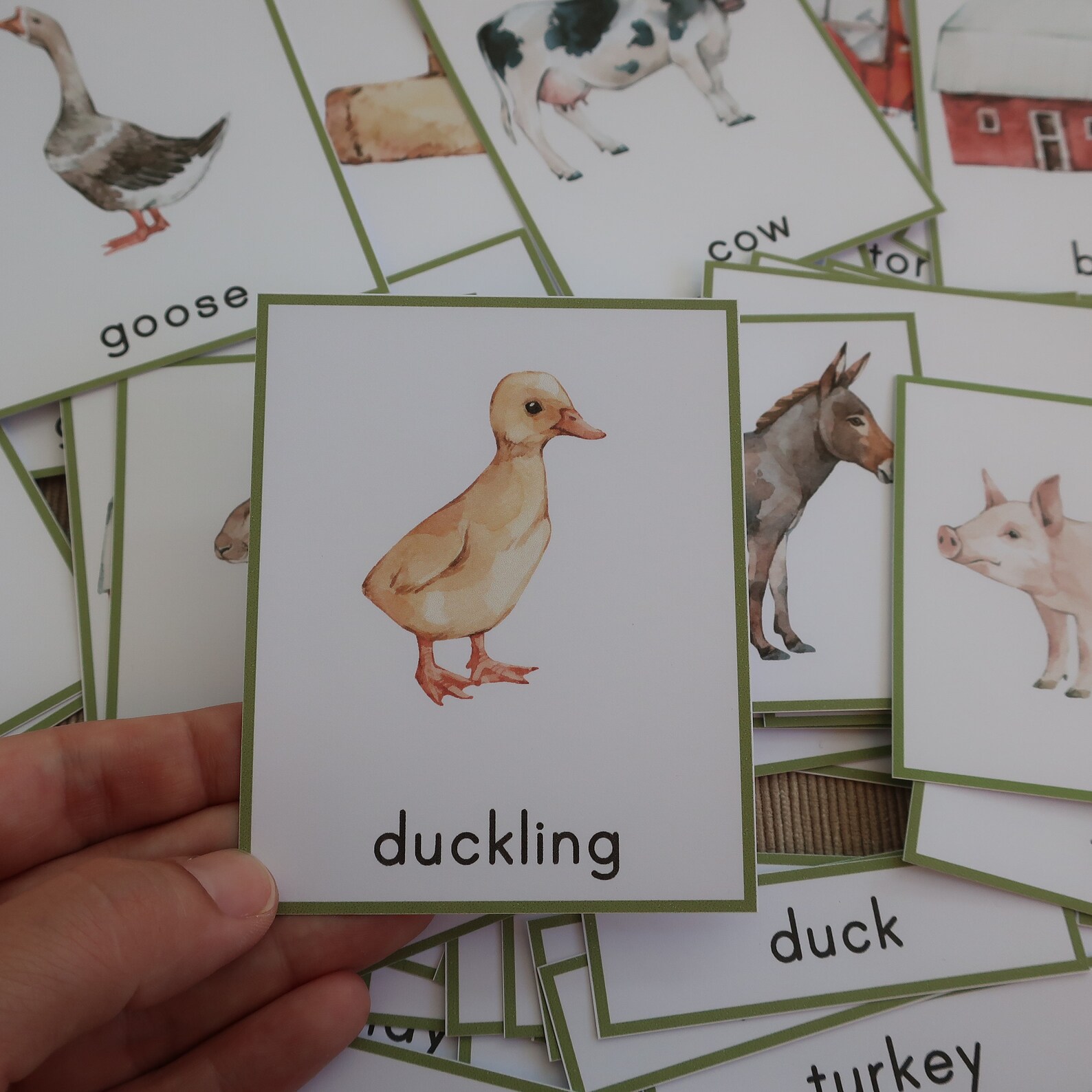Farm Animal Montessori Printable 3 Part Cards. Preschool and ...