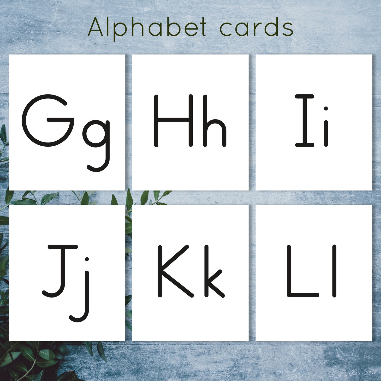 Printable Alphabet Cards. Simple Letter Flash Cards. ABC - Etsy