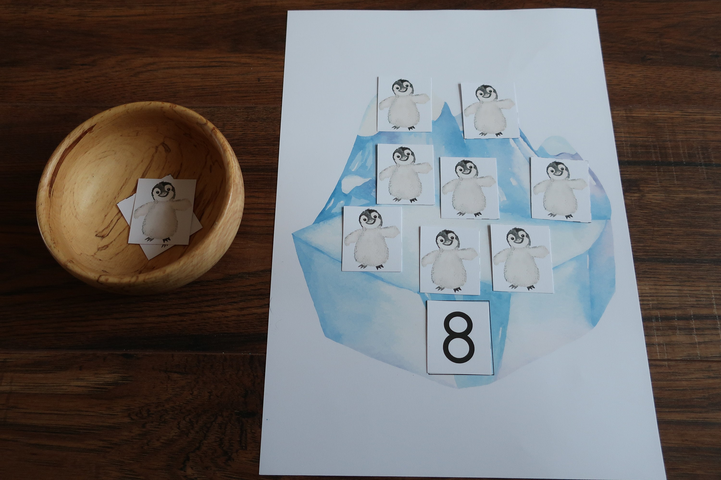Counting Penguins Montessori Winter Printable. Preschool - Etsy