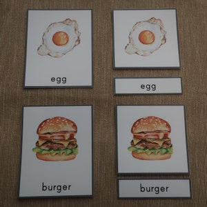 Montessori Printable Food 3 Part Cards. Preschool and Kindergarten ...