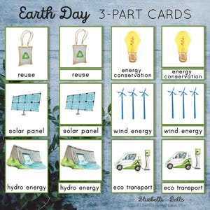 Earth Day Montessori 3 Part Cards. Ecology Vocabulary Cards. Preschool ...