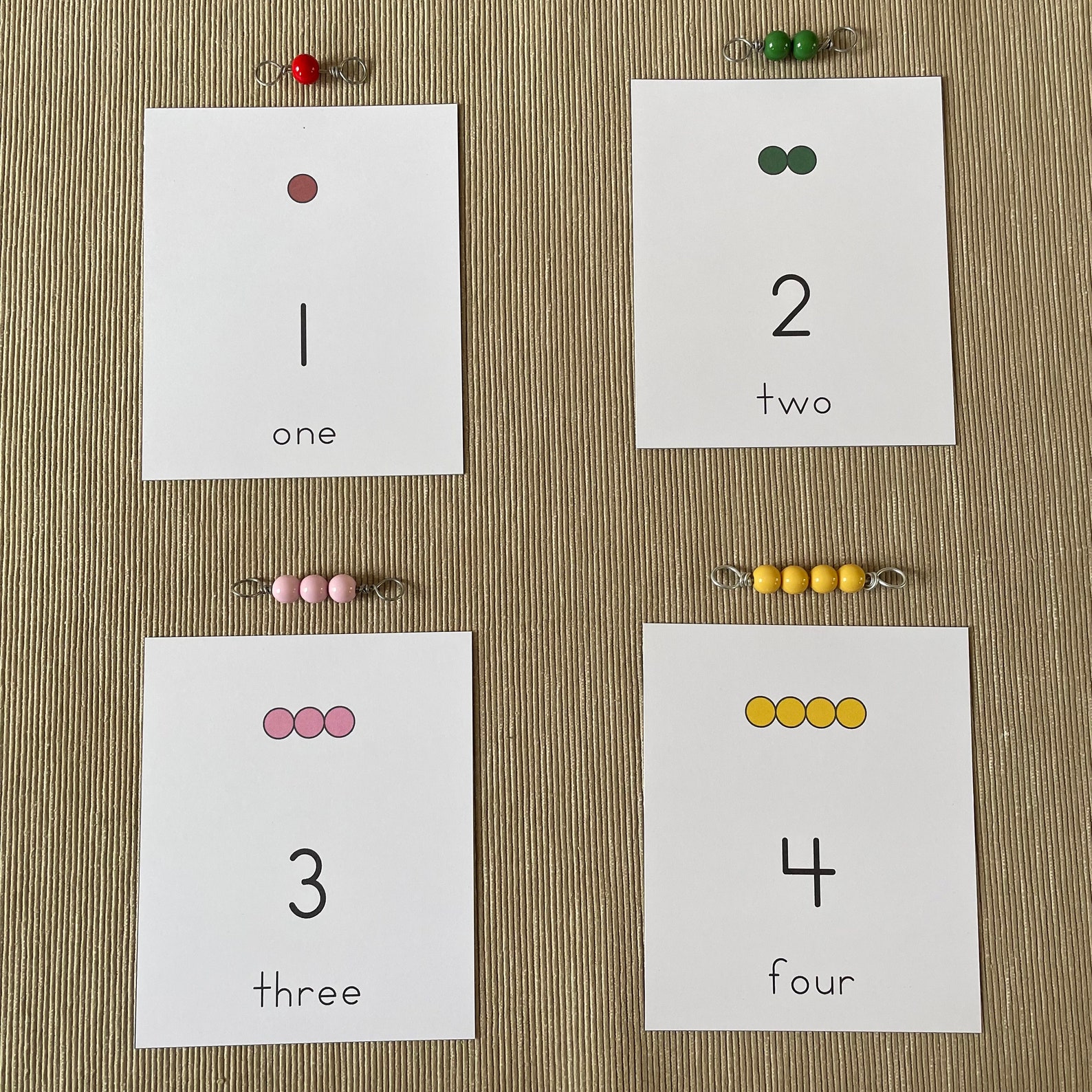 Montessori Beads Number Flash Cards. Math Preschool Printable Counting ...