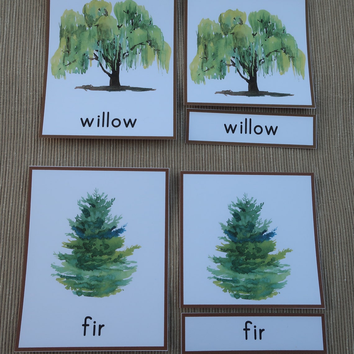 Trees Montessori 3 Part Cards. Tree Identification Cards. - Etsy