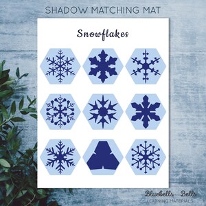 Snowflake Preschool Printable Shadow Matching Activity. Montessori ...