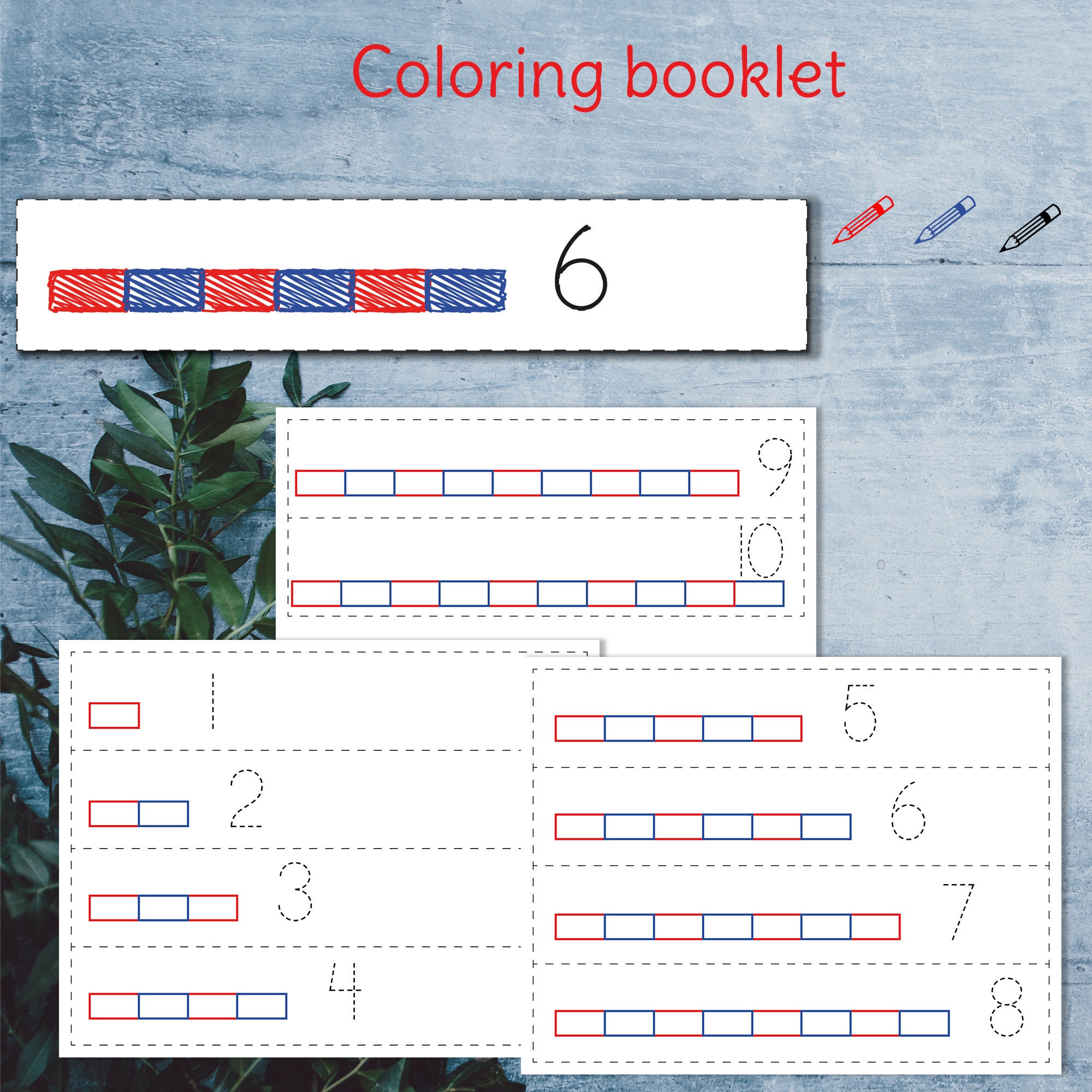Montessori Number Rods Coloring Booklet. Montessori Math - Etsy