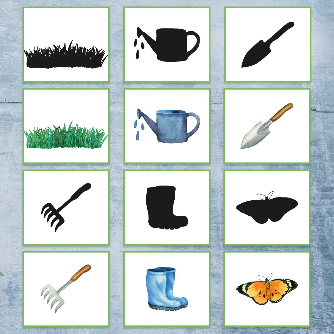 Spring Shadow Matching Cards. Montessori Printable. - Etsy