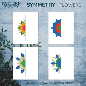 Pattern Blocks Templates Flower Symmetry. Kindergarten and Preschool ...
