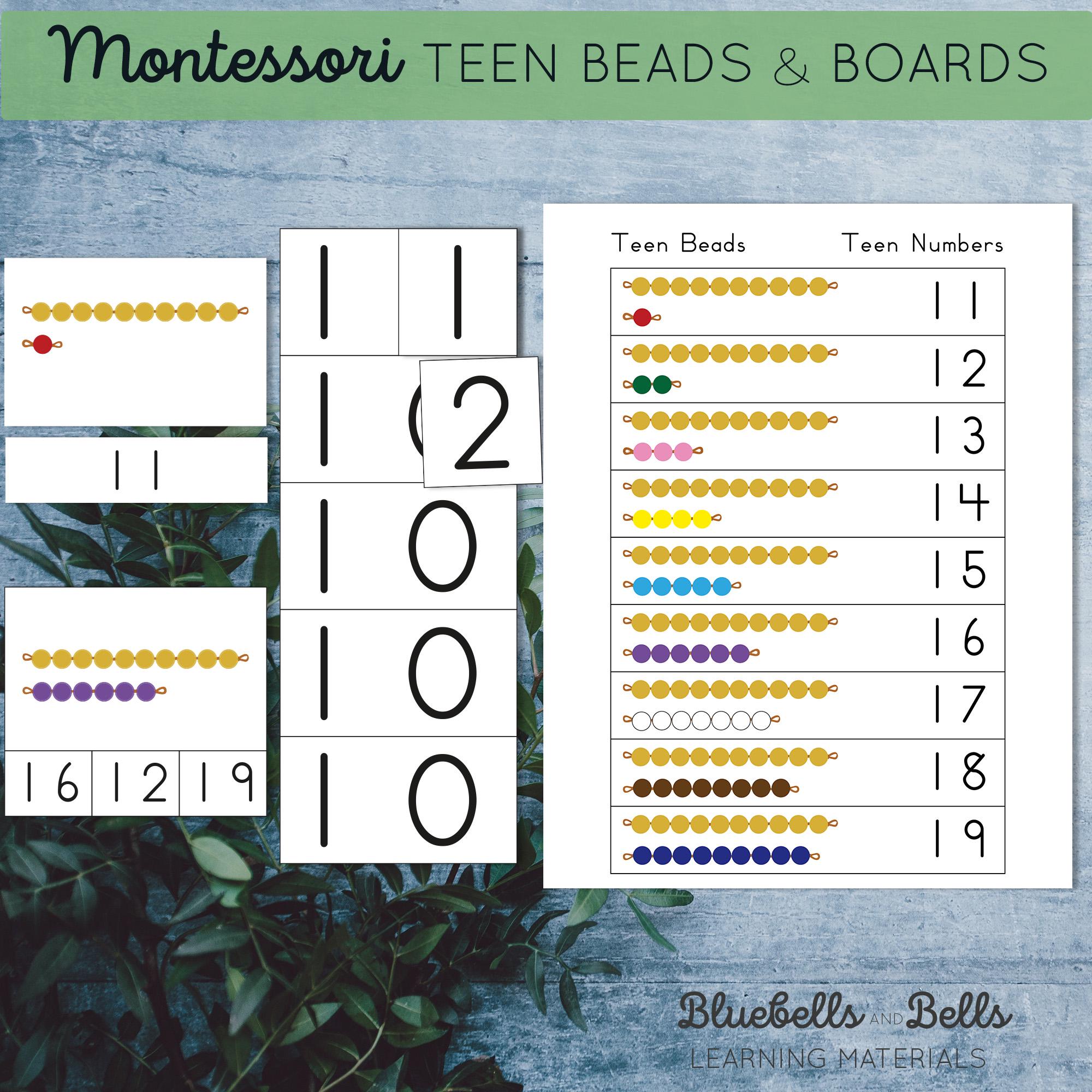 Montessori TEEN Beads and Boards Printable Cards and Worksheets - Etsy