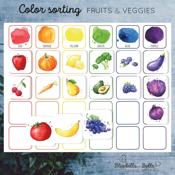 Tabla De Colores De Frutas Y Verduras